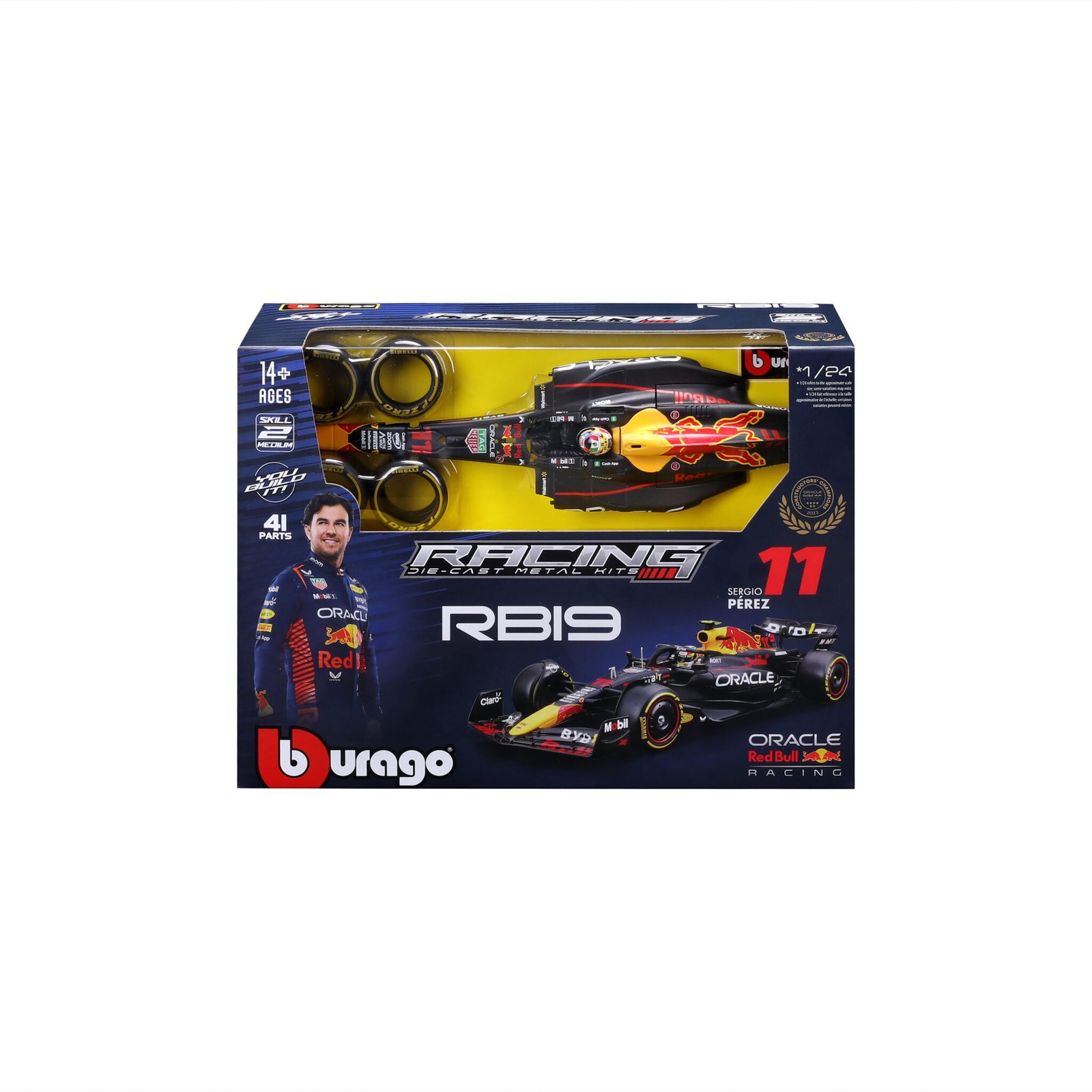 Model Kit Race Oracle RB19 2023 con casco Checo Pérez #11 Escala 1:24 ...